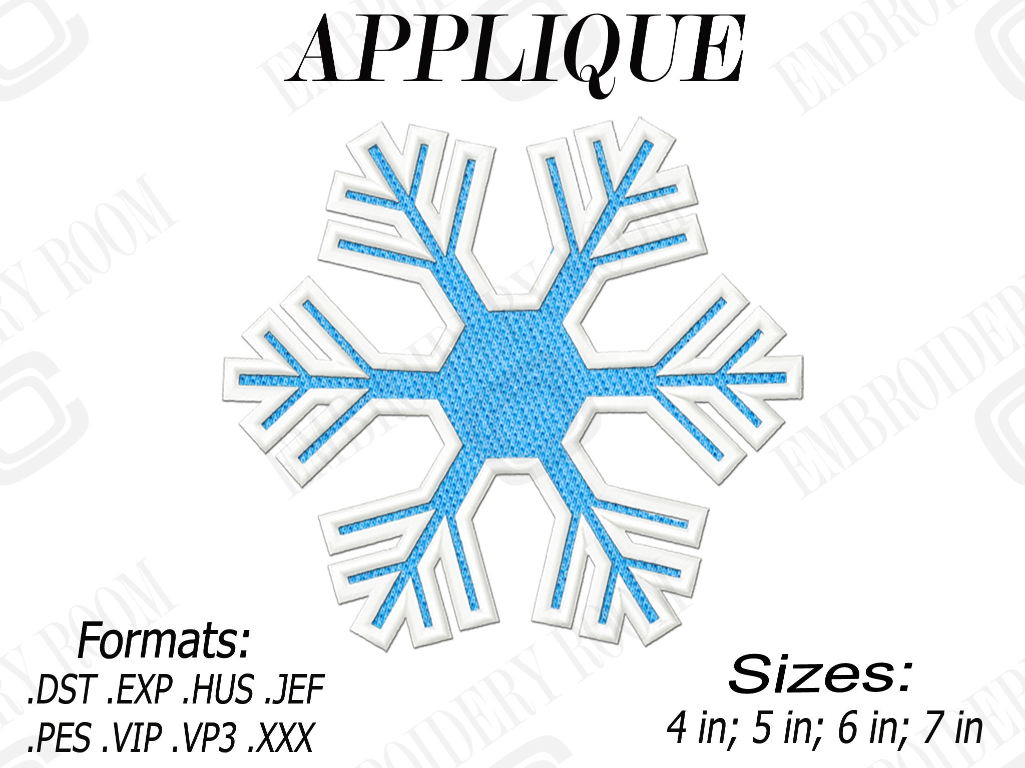 Snowflake Applique. Machine Embroidery. Christmas Applique. - Etsy