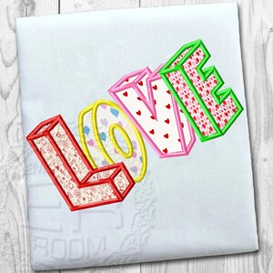 3D Love Applique Embroidery Design: Shape Letters (instant Download) - Etsy