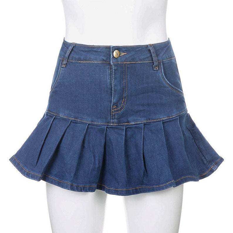 Y2k Denim High Waisted Sexy Mini Summer Short Underneath Skirt Etsy