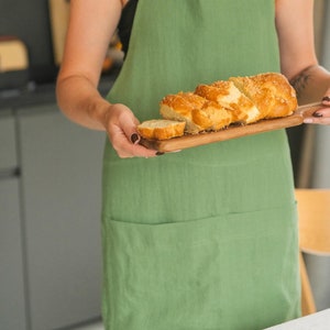 Linen Apron in Selection of Colors. Custom Apron With Ties. - Etsy