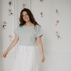 Linen Crop Top LISA. Sleeveless Linen Top - Etsy