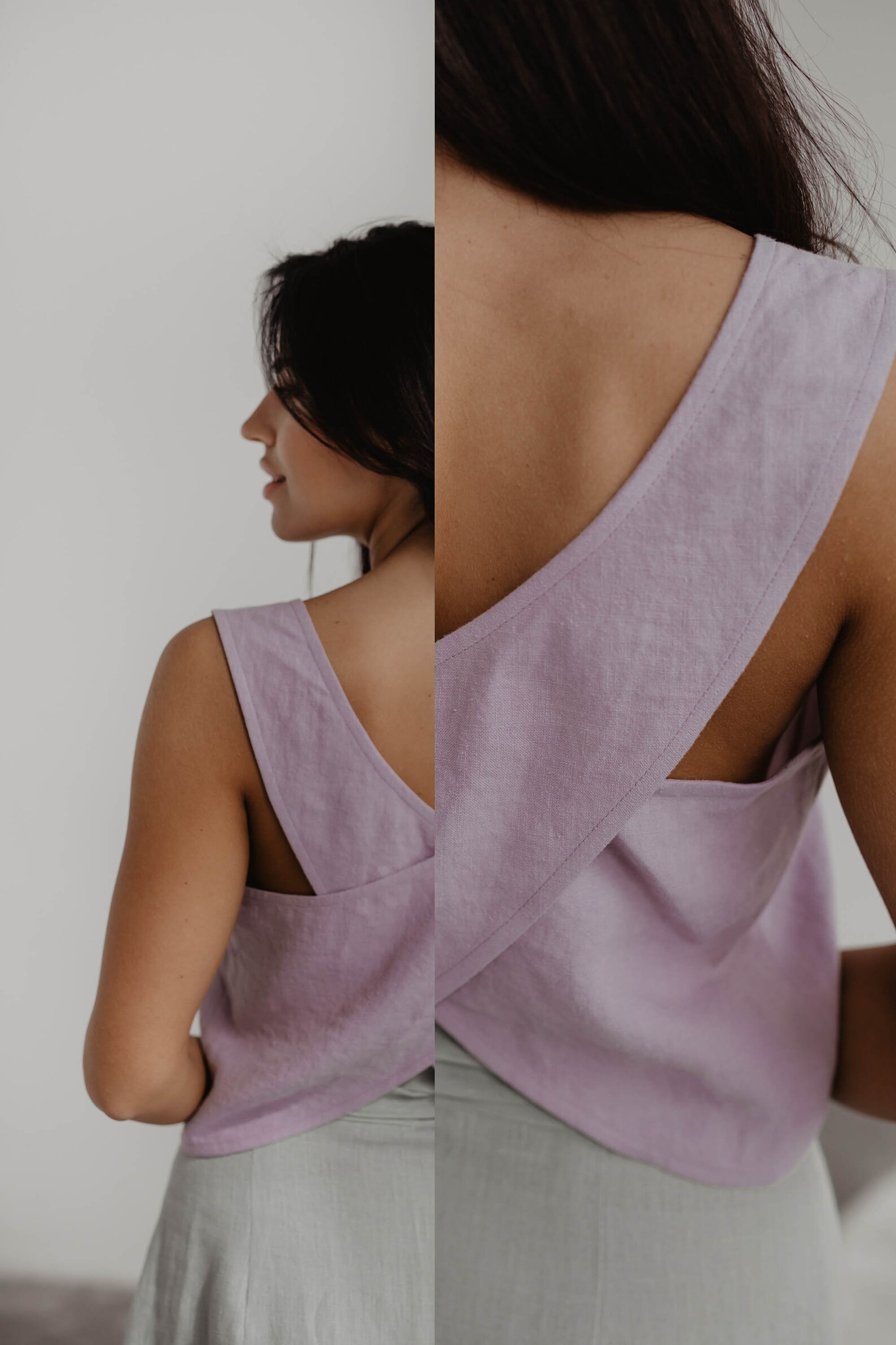 Linen Pinafore Top ELLA. Linen Top for Women - Etsy