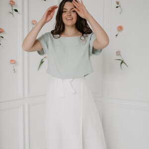 Linen Crop Top LISA. Sleeveless Linen Top - Etsy