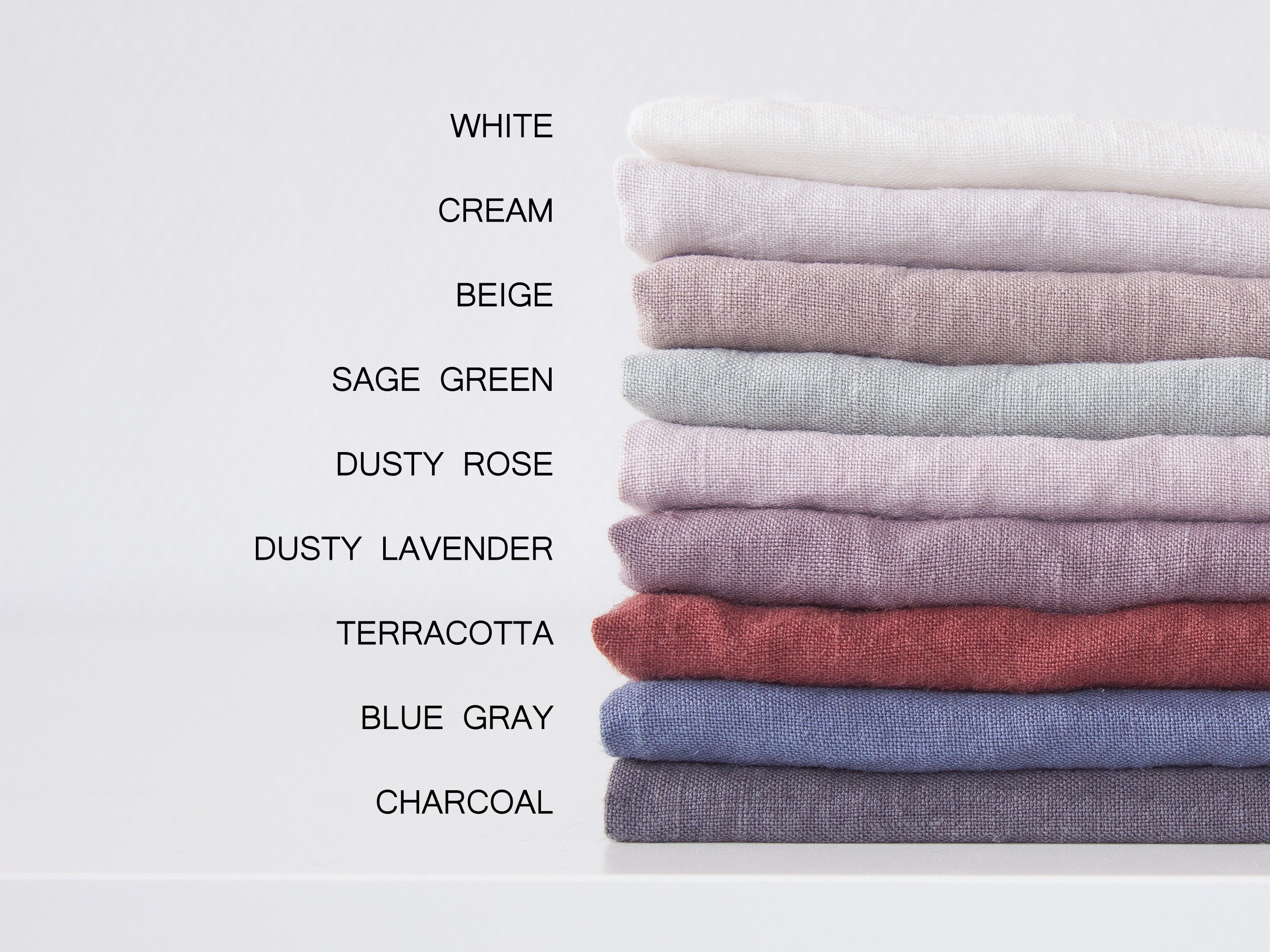 Linen Fabric Color Swatches Amourlinen Color Palette | Etsy