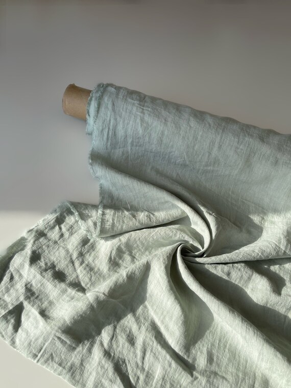 Sage Green Linen Fabric 95/240cm. Wide Linen Fabric. | Etsy