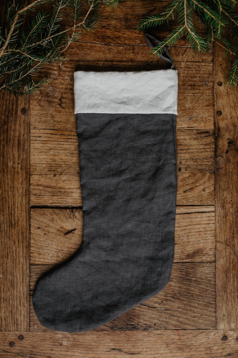Linen Christmas Stockings. Zero-waste. Farmhouse Decorations. - Etsy
