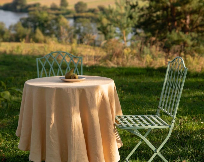 Vintage Round Tablecloth/round Tablecloth/large Tablecloth /round Linen ...