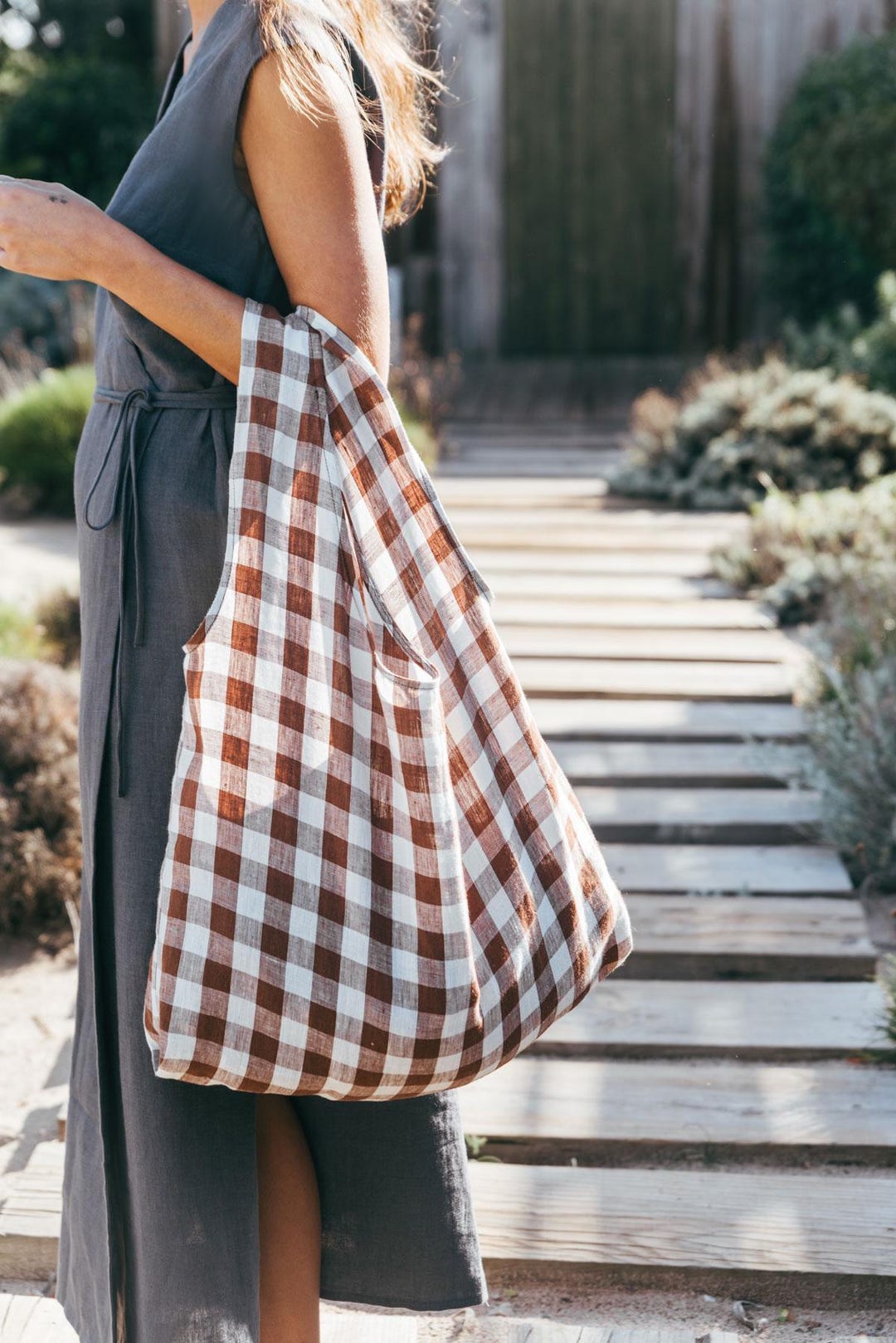 Linen Tote Bag. Linen Shopping Bag. Zero Waste Linen Bag - Etsy