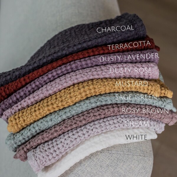Waffle Linen Fabric - Etsy