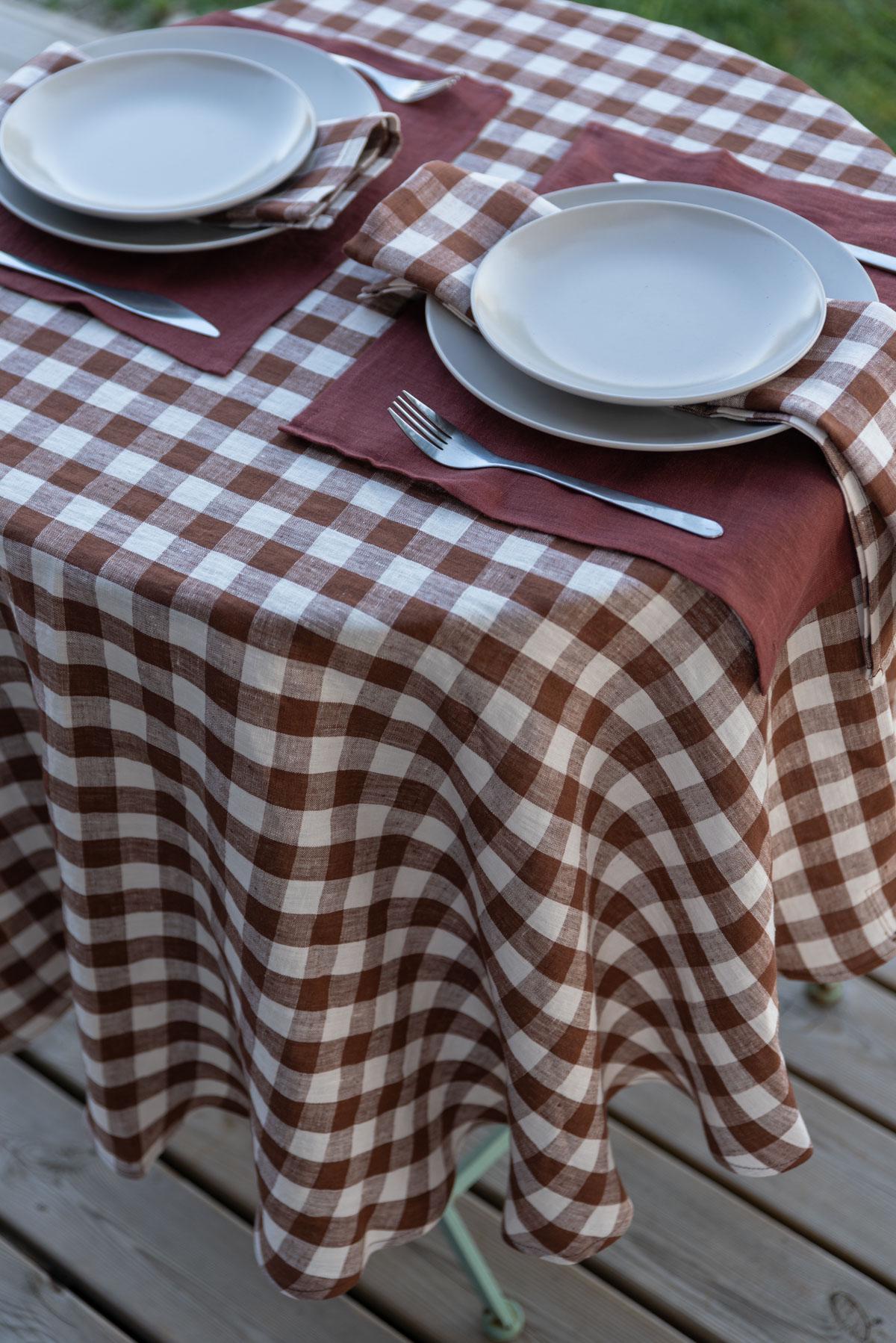 Round Linen Tablecloth in Various Colors. Washed Soft Linen Tablecloth ...