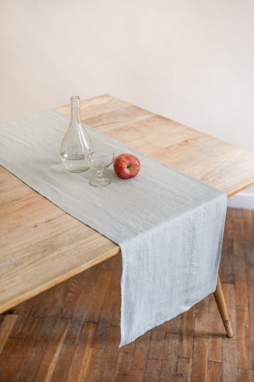 Linen Table Runner in Sage Green - Etsy