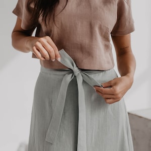 Linen Crop Top LISA. Beige Linen Top - Etsy