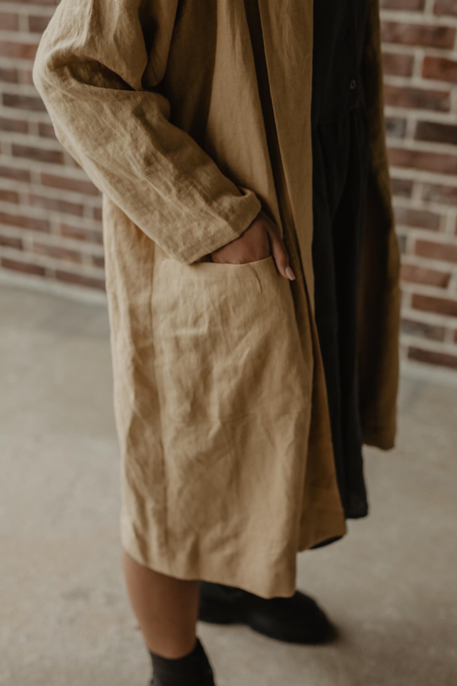 VILNIUS Mid-length Linen Coat. Linen Cardigan. Oversized Linen - Etsy