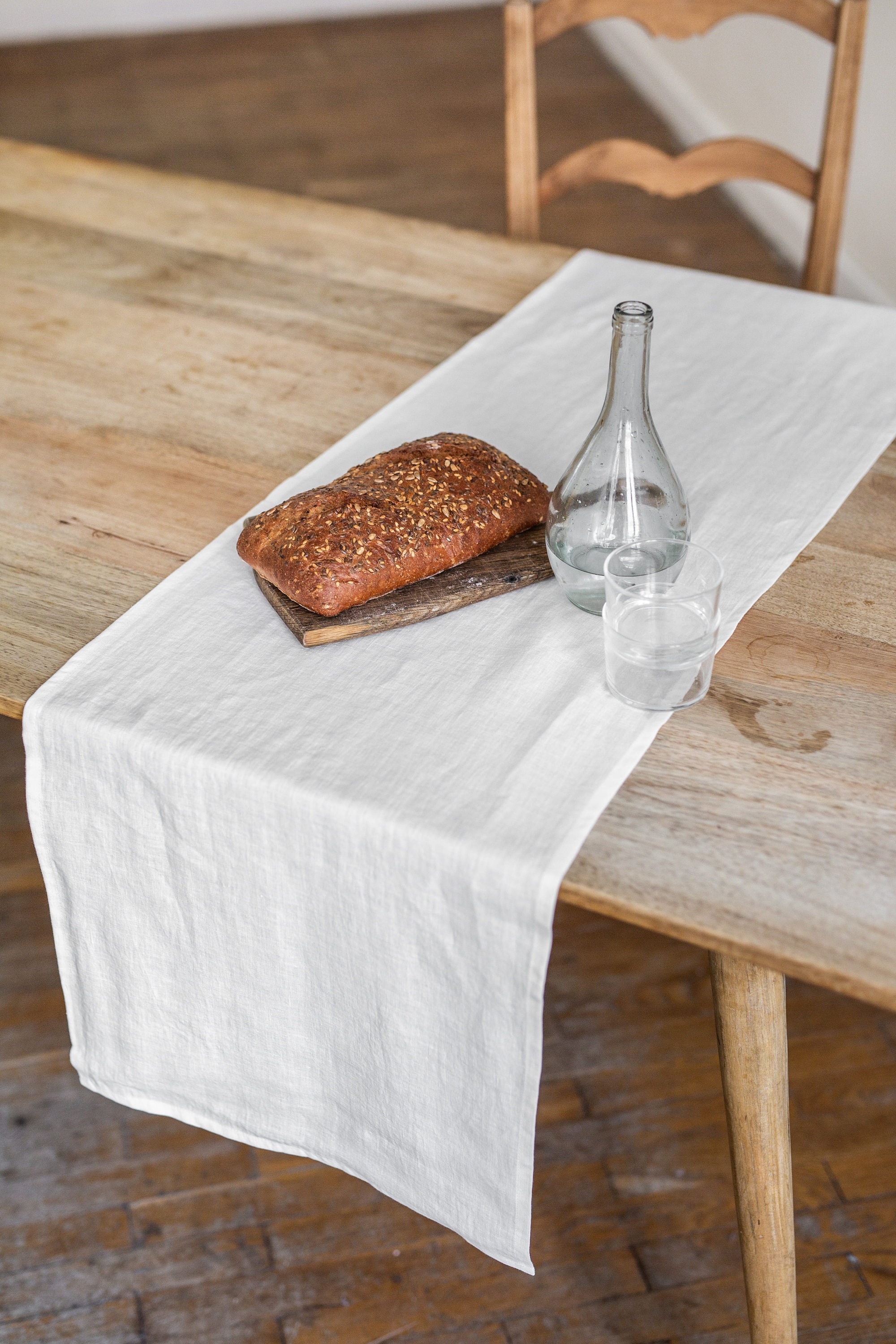 Linen Table Runner in White. Linen Table Decor - Etsy