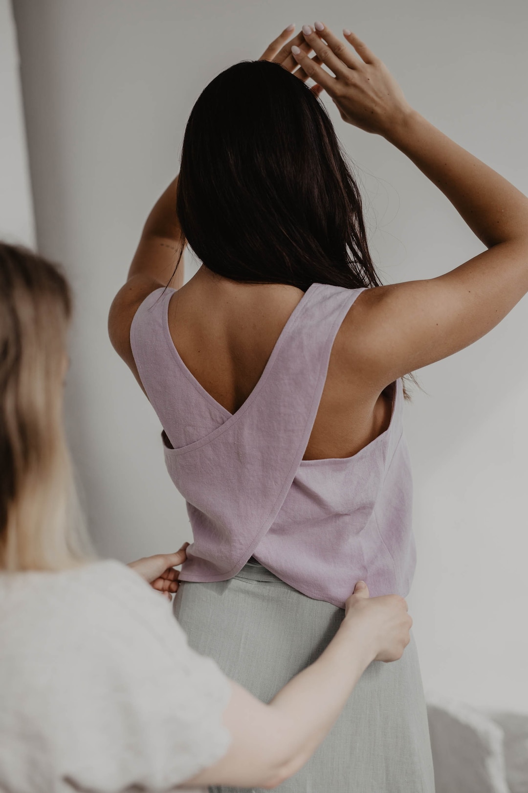 Linen Pinafore Top ELLA. Linen Top for Women - Etsy