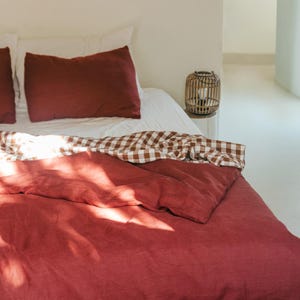 Terracotta Linen Bedding Set. Terracotta Linen Duvet Set. Linen Bedding ...