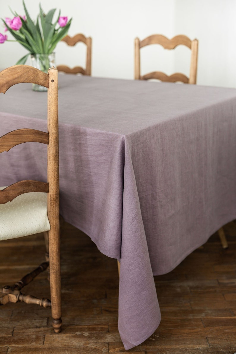 Linen Tablecloth in Dusty Lavender. Lilac Linen Tablecloth - Etsy