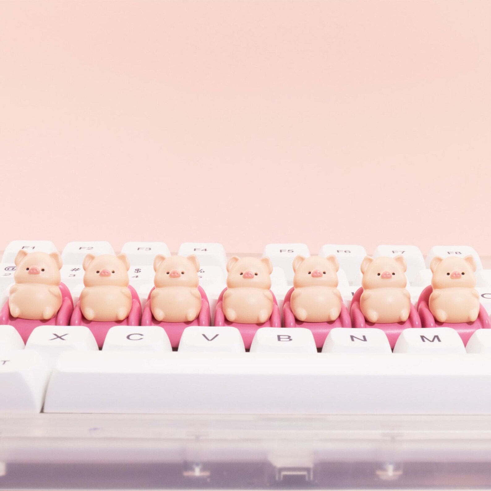 Cute Pig Seat Resin Keycap Cherry Mx Pink Key Cap Mechanical Keyboard ...