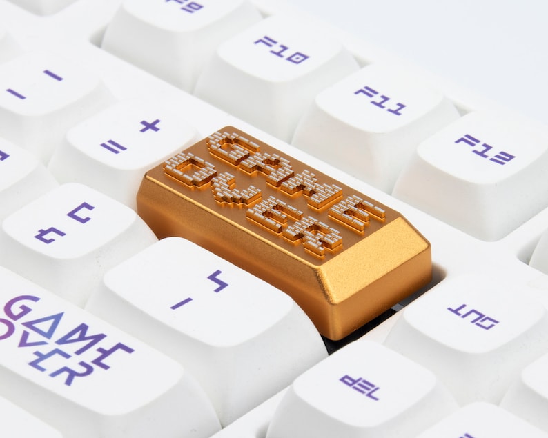 GAME OVER Pixel Keyboard Keycaps Metal Cherry Mx Keycap Backplace 2x ...
