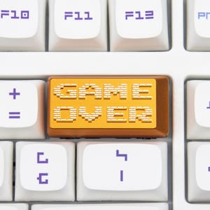 GAME OVER Pixel Keyboard Keycaps Metal Cherry Mx Keycap Backplace 2x ...
