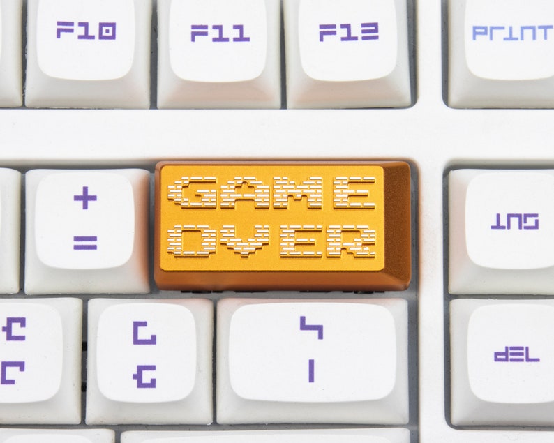 GAME OVER Pixel Keyboard Keycaps Metal Cherry Mx Keycap - Etsy