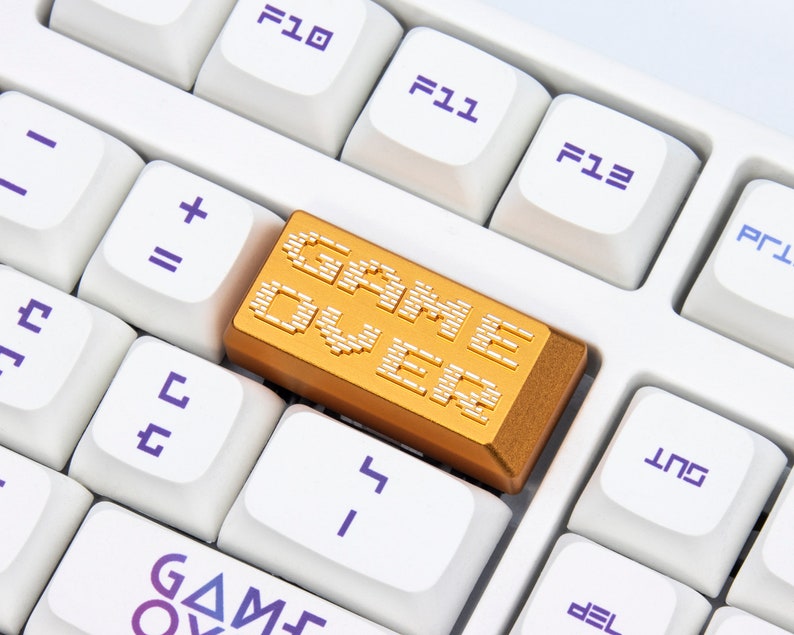 GAME OVER Pixel Keyboard Keycaps Metal Cherry Mx Keycap - Etsy