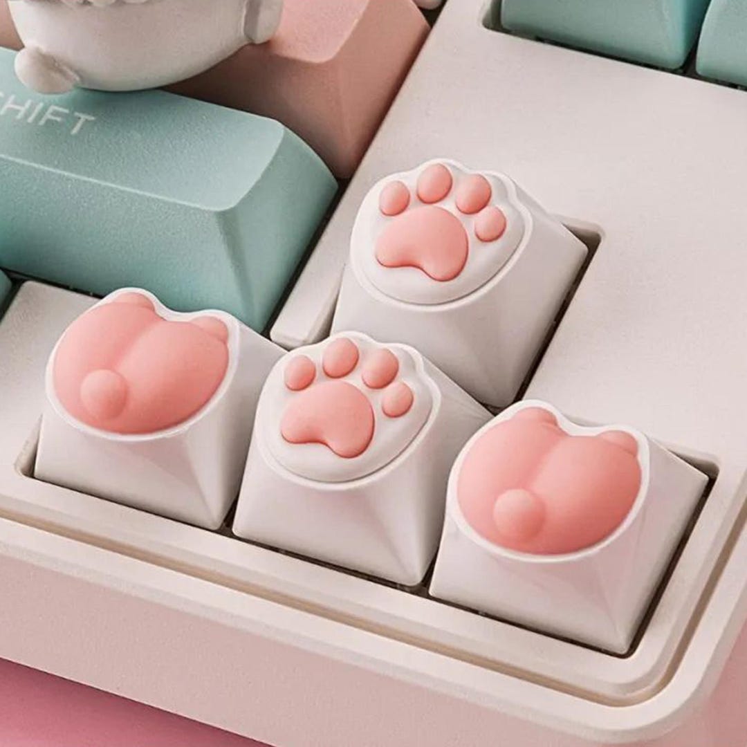 Cute Keycap Cat Paw Tushy Resin Silica Gel Keyboard Key Cap - Etsy