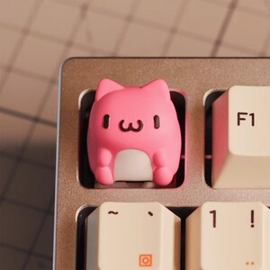 Cute Keycaps Cat Blue Pink Resin Handmade Mechanical Keyboard Key - Etsy