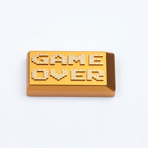 GAME OVER Pixel Keyboard Keycaps Metal Cherry Mx Keycap Backplace 2x ...