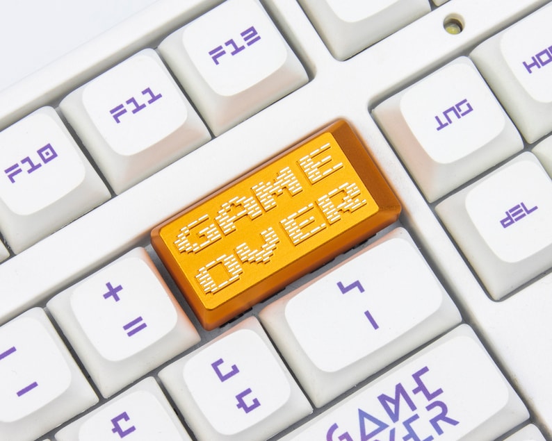 GAME OVER Pixel Keyboard Keycaps Metal Cherry Mx Keycap - Etsy