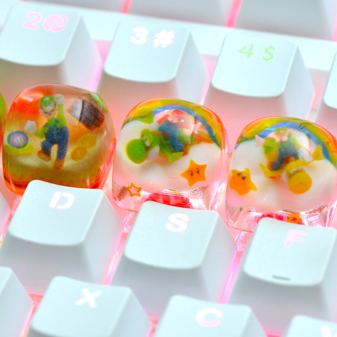 Mario Luigi Resin Keycap Cherry Mx Artisan Keycaps Gaming Mechanical ...
