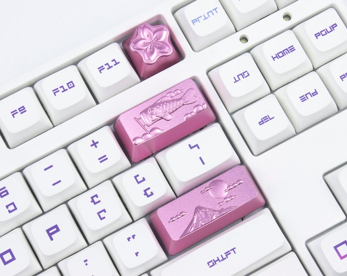 Cherry Blossom Pink Metal Keycaps ESC Enter Backspace Placekey Cap ...
