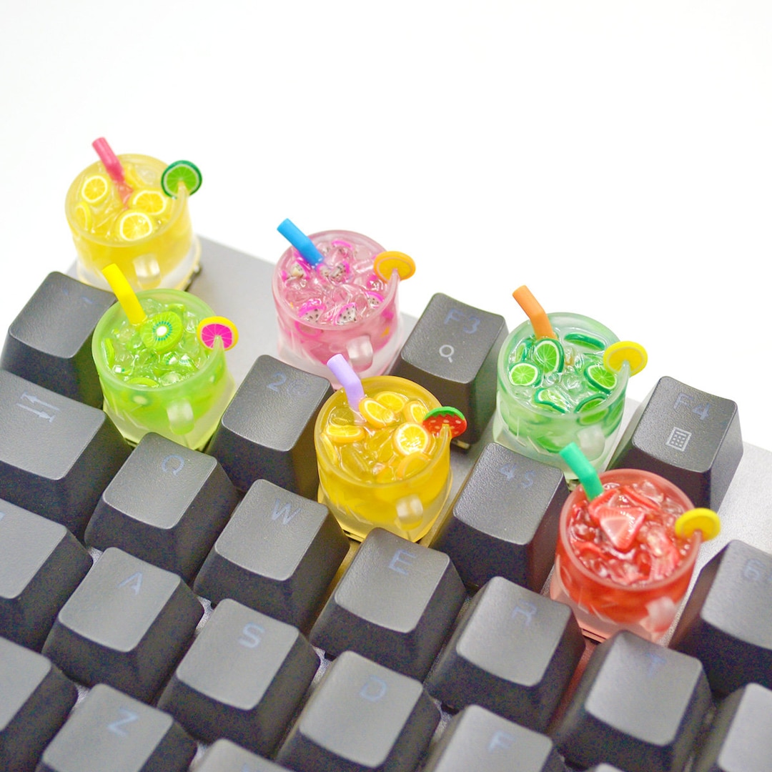 Summer Drink Keycap Resin Multi-color Light Transmission 1x Keycaps ...