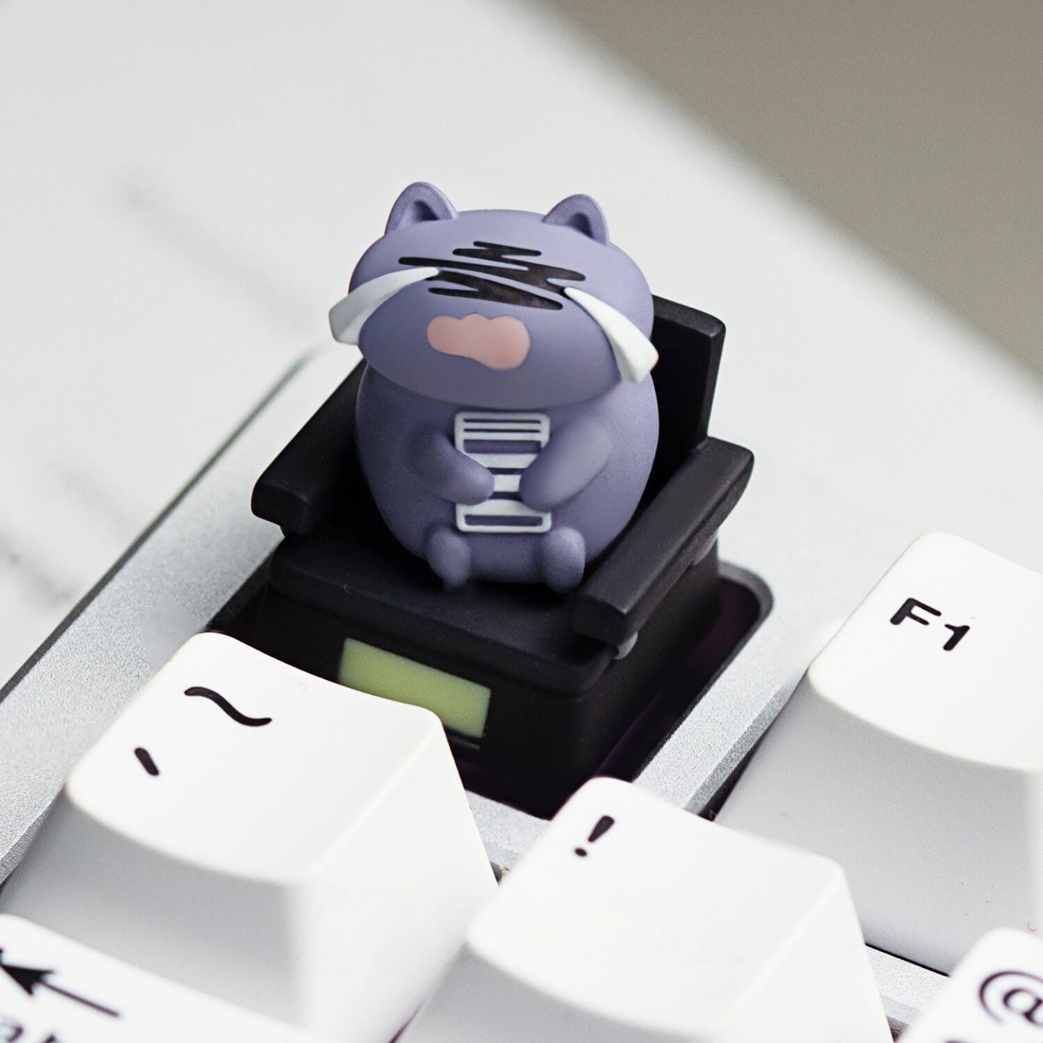 Working Cat Emotion Animal Resin Keycap Cherry Mx Keyboard Key - Etsy