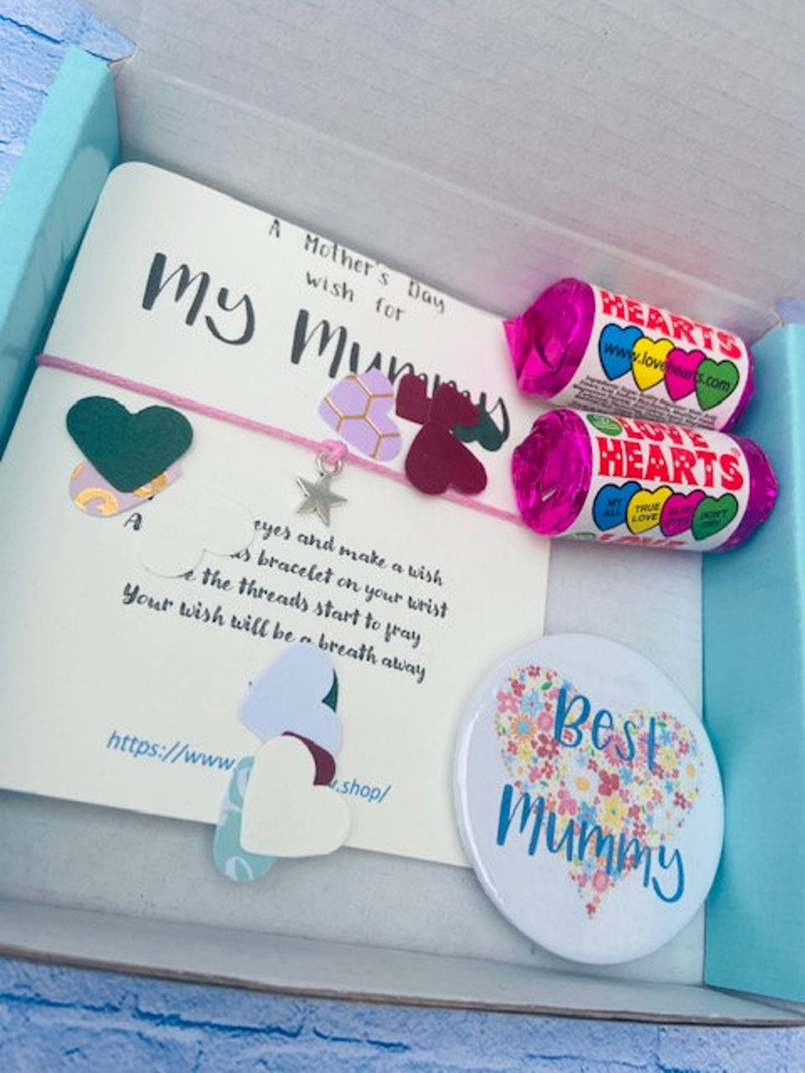 Small Mother's Day Box with a wish bracelet a best | Etsy