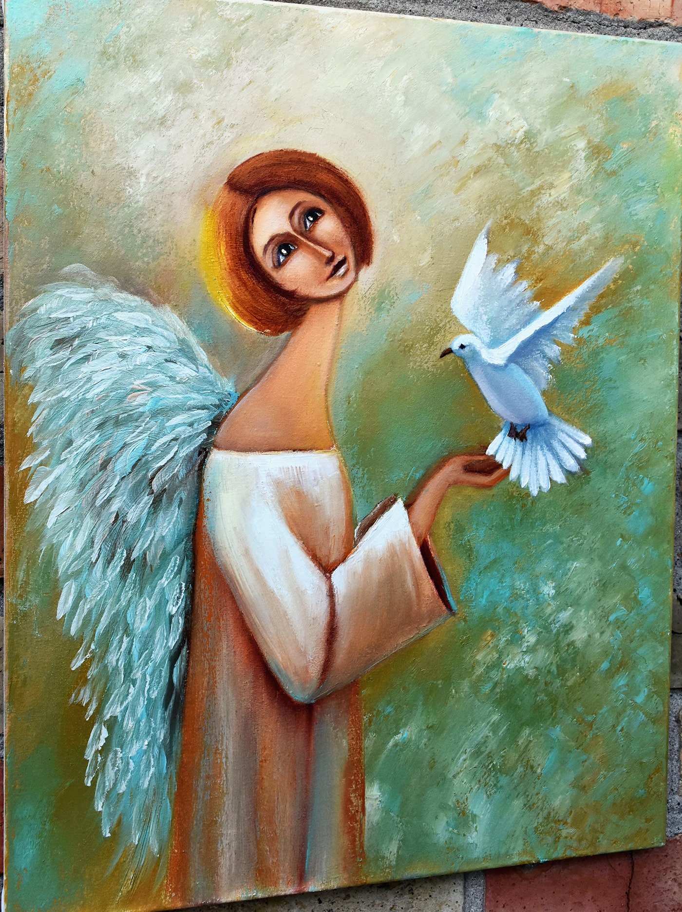 Modern Christian Art Catholic Art Angel Drawing Religious Wall Art ...