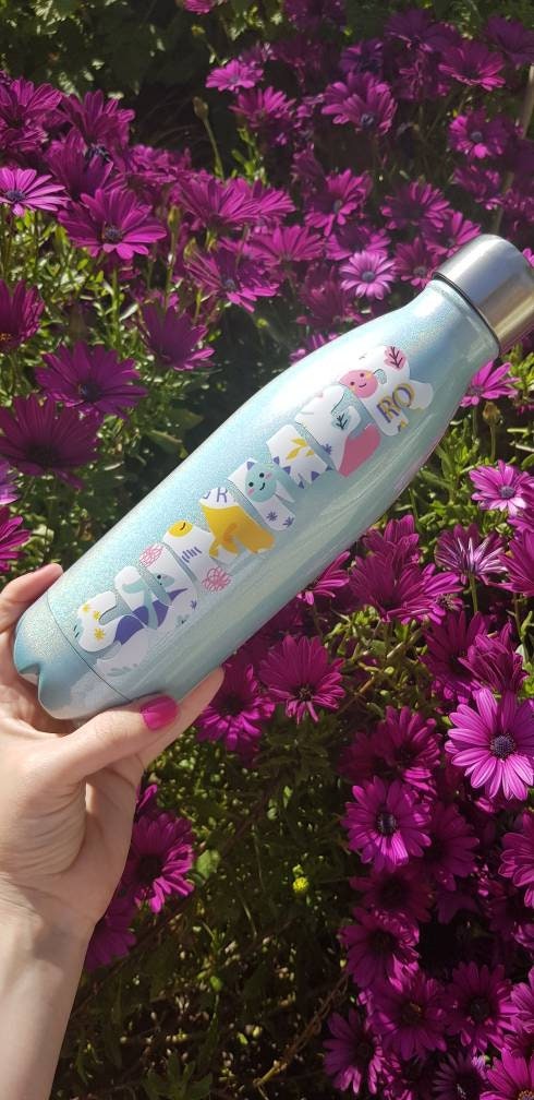 Personalised Drinks Flask Blue Flask Black Flask Pink - Etsy UK
