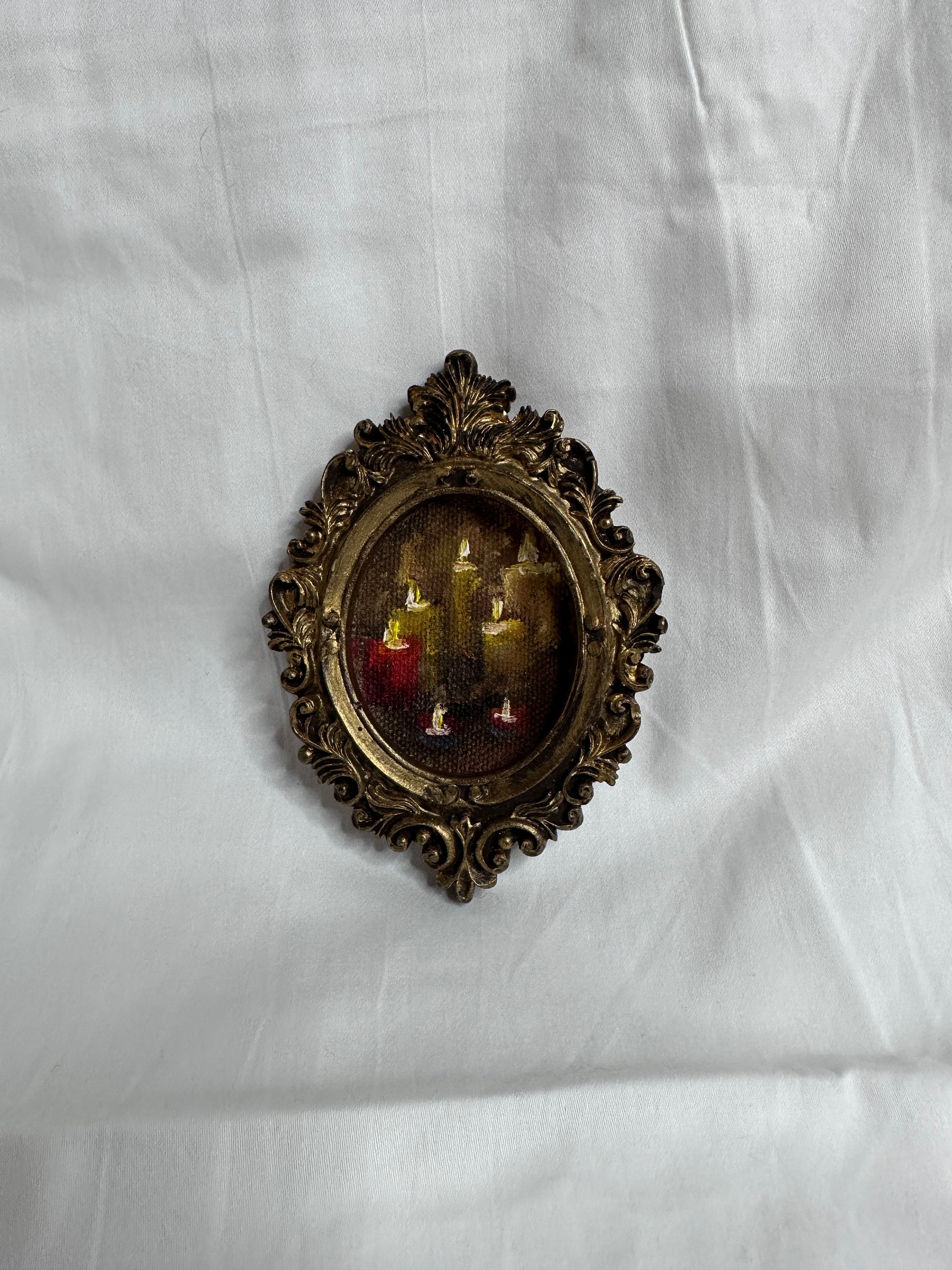 Little Framed Original Vintage Style Painting on Canvas Still Life ...