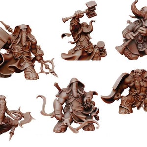 Elephantfolk Heroes - Loxodon Set- Elephant - NPC - 28mm Miniatures for ...