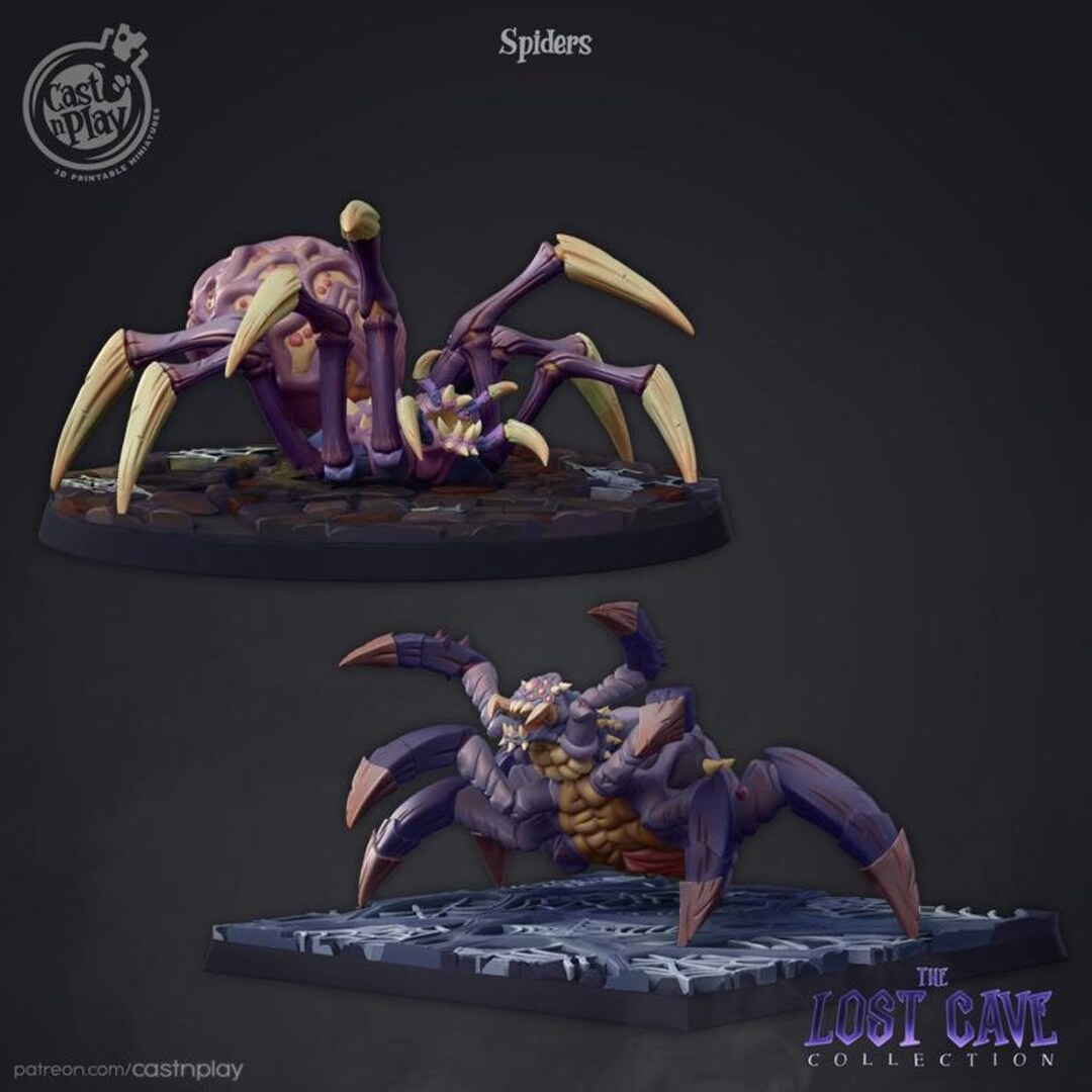 Underdark Spiders - 28mm Miniatures for Tabletop Gaming (dnd, D&D, ) by ...