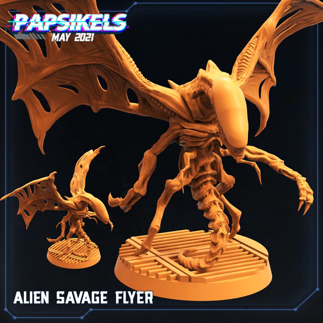 Alien Savage Flyer - Scifi Monster | 28mm Miniatures for Tabletop ...