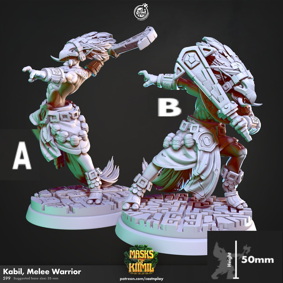 Kabil - Melee Warrior - Masks of Kiimil - Tribal - 28mm | Miniatures ...