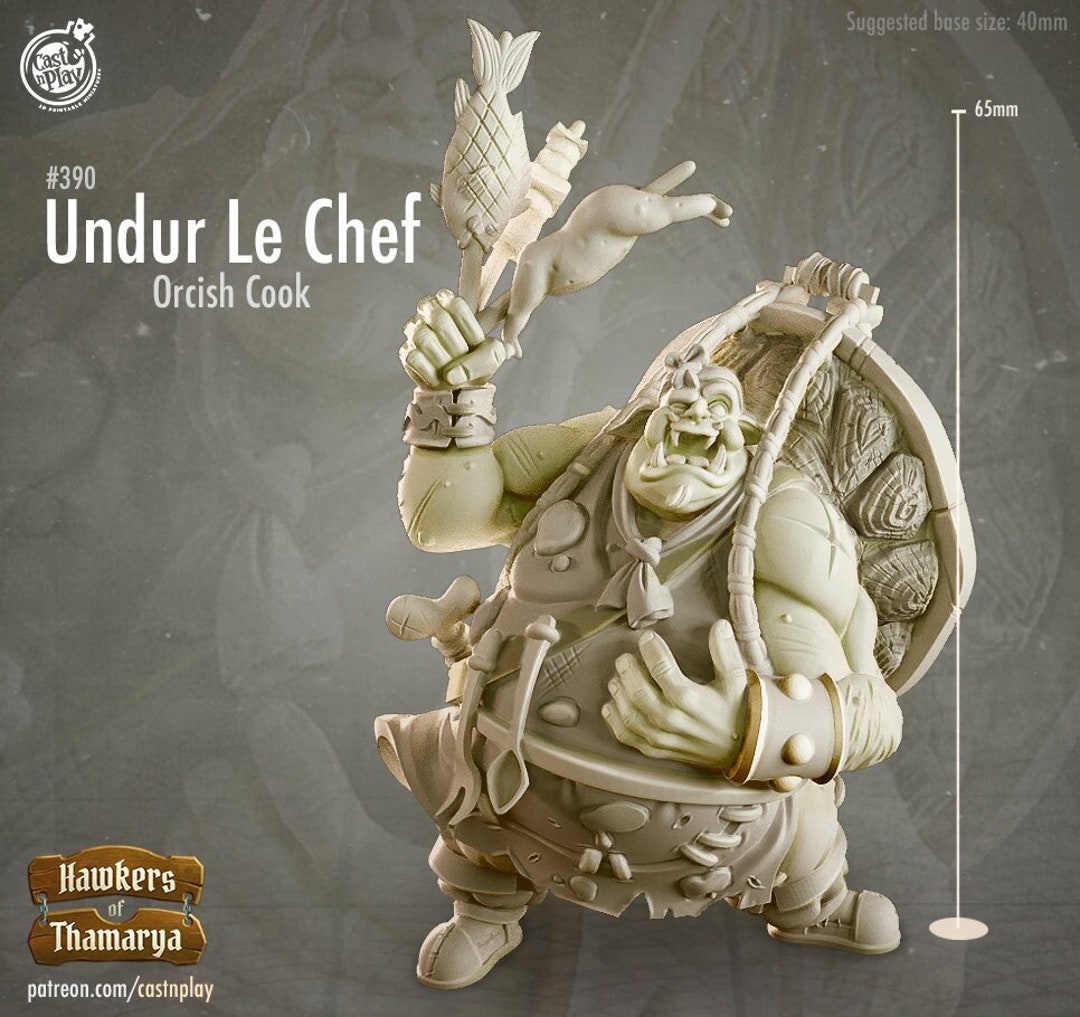 Orcish Cook - Undur Le Chef and Dire Pig - Orc - Ogre - Pig - 28mm ...