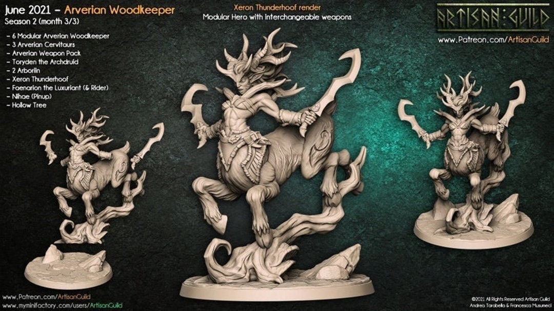 Xeron Thunderhoof Hero Female Heroine Cervitaur 28mm Miniatures for ...