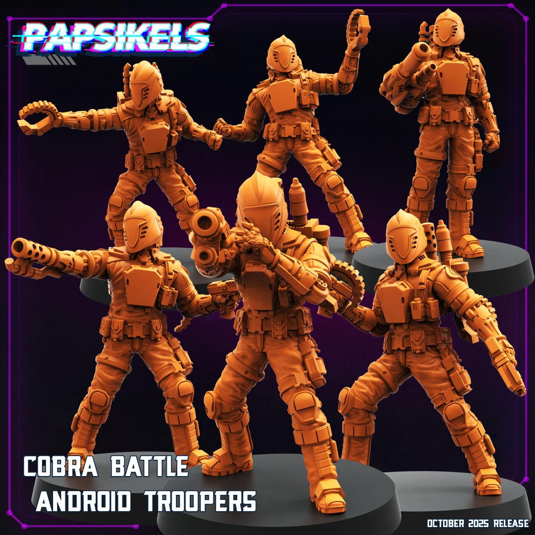 Cobra Battle Android Trooper Set of 6 - Cyberpunk Droid Team | 32mm ...