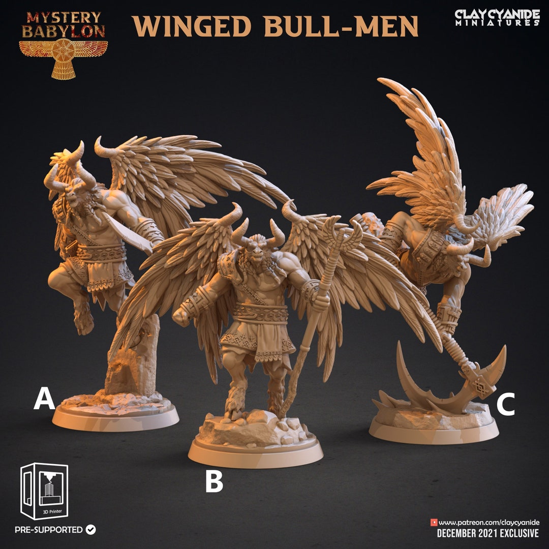 Winged Bull Men - Angels - God Mythology | 28mm Dungeons and Dragons ...