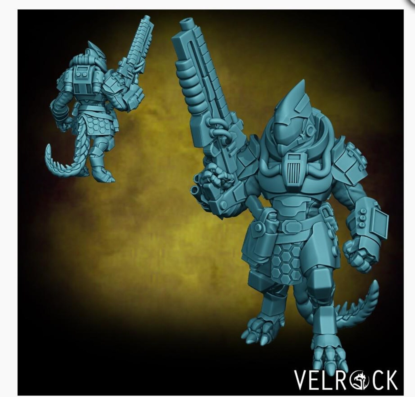Saurian Mercenary Grunts Male - 28mm | 32mmminiatures for Tabletop ...
