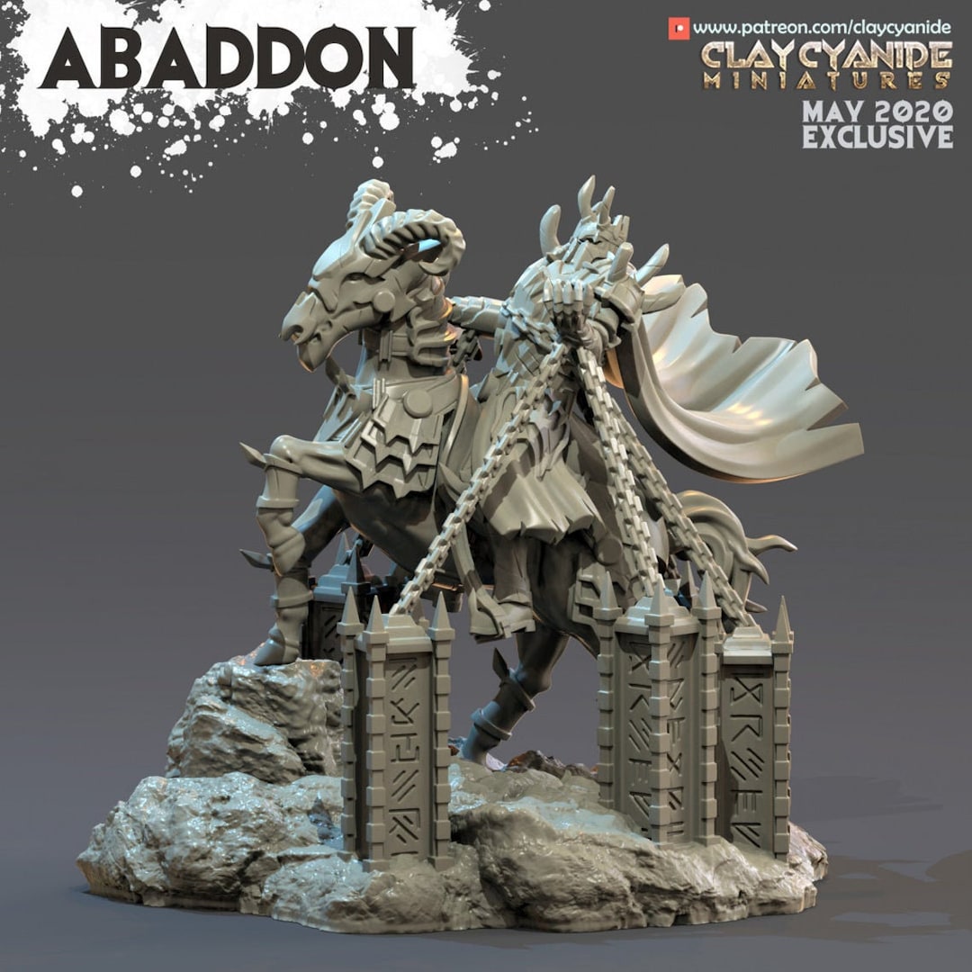 Abaddon Apollyon Angel Demon 28mm Dungeons and Dragons Miniatures dnd ...