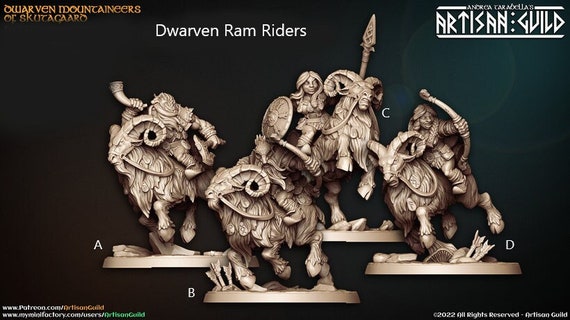 Dwarven Ram Riders Dwarves on Mount Dwarf Helmeted - Etsy