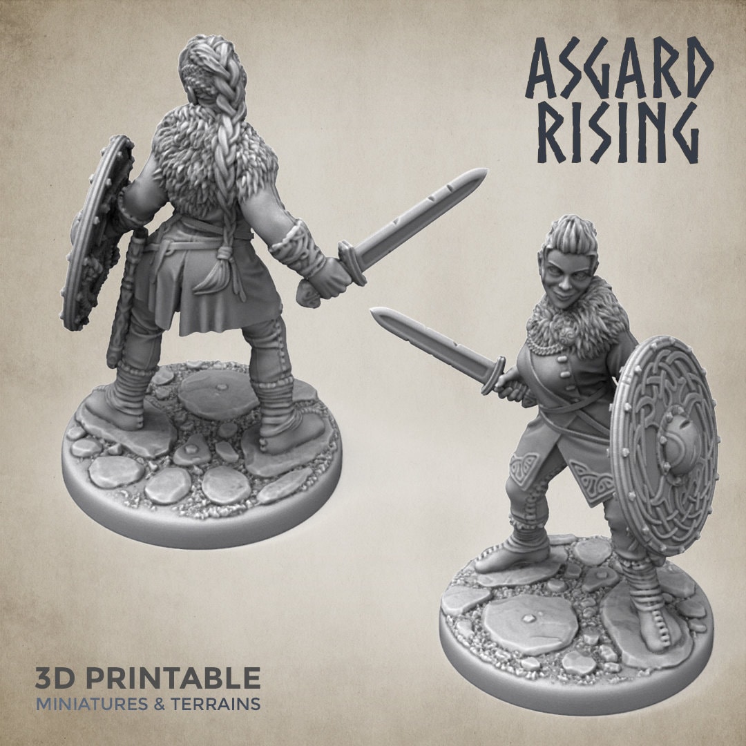 Viking Shieldmaiden - Female Fighter - 28mm Miniatures for Tabletop ...
